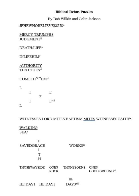 Biblical Rebus Puzzles - Grace Evangelical Society